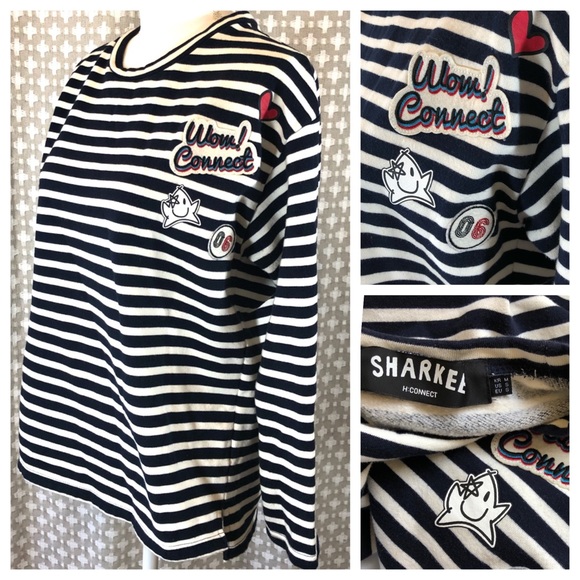 SHARKEE H:CONNECT | Tops | Sharkee Hconnect Sweatshirt Black White ...